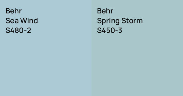Behr Sea Wind vs. Behr Spring Storm comparison
