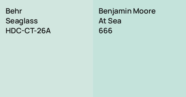 Behr Seaglass vs. Benjamin Moore At Sea comparison