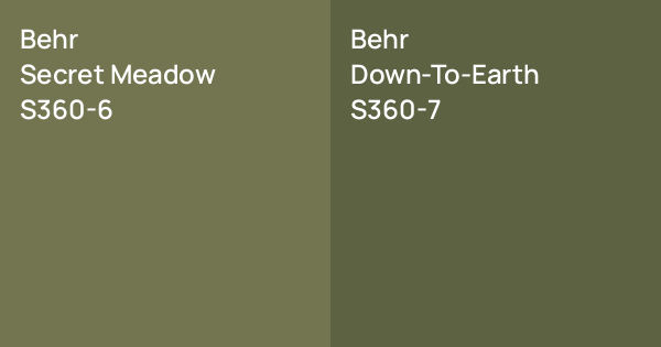 Behr Secret Meadow vs. Behr Down-To-Earth comparison