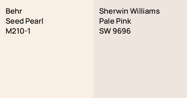 Behr Seed Pearl vs. Sherwin Williams Pale Pink comparison