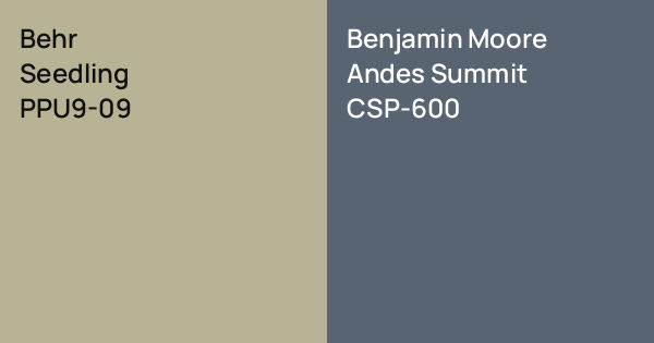 Behr Seedling vs. Benjamin Moore Andes Summit comparison