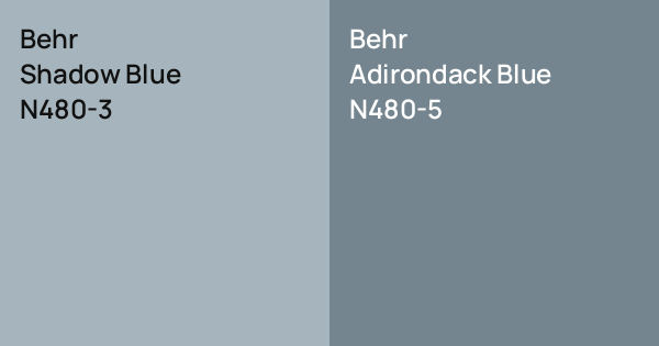 Behr Shadow Blue vs. Behr Adirondack Blue comparison