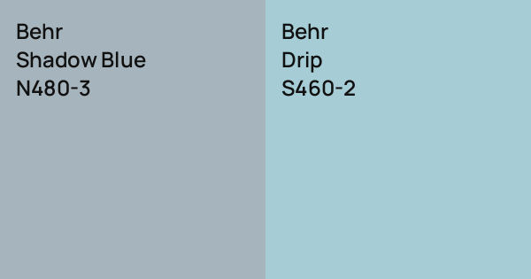 Behr Shadow Blue vs. Behr Drip comparison