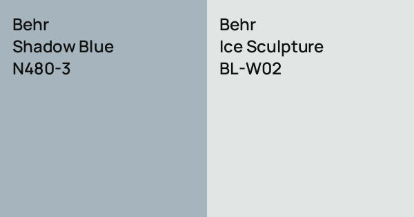 Behr Shadow Blue vs. Behr Ice Sculpture comparison