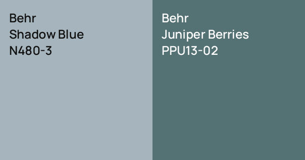 Behr Shadow Blue vs. Behr Juniper Berries comparison