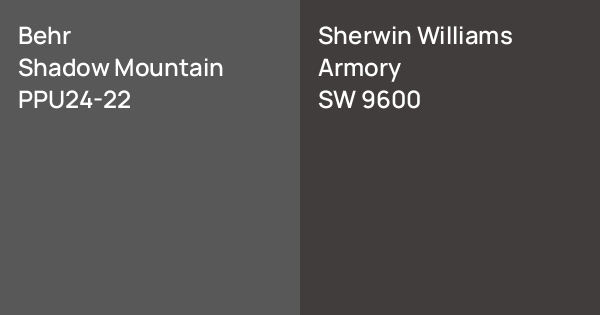 Behr Shadow Mountain vs. Sherwin Williams Armory comparison