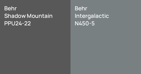 Behr Shadow Mountain vs. Behr Intergalactic comparison