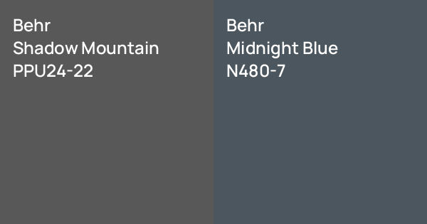 Behr Shadow Mountain vs. Behr Midnight Blue comparison