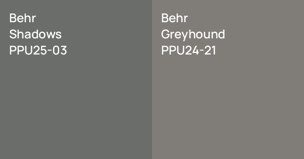 Behr Shadows vs. Behr Greyhound comparison