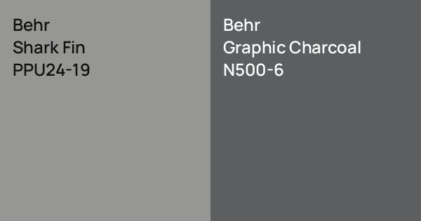 Behr Shark Fin vs. Behr Graphic Charcoal comparison