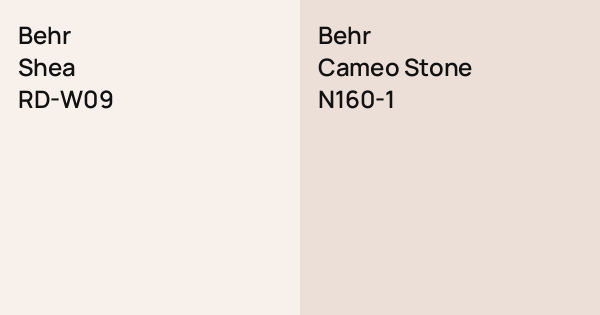 Behr Shea vs. Behr Cameo Stone comparison