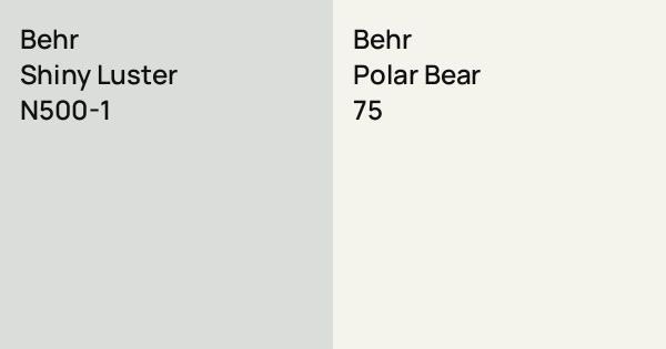 Behr Shiny Luster vs. Behr Polar Bear comparison