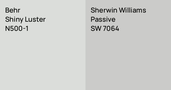 Behr Shiny Luster vs. Sherwin Williams Passive comparison