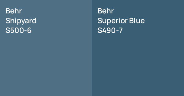 Behr Shipyard vs. Behr Superior Blue comparison