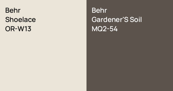 Behr Shoelace vs. Behr Gardener'S Soil comparison