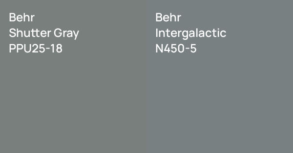 Behr Shutter Gray vs. Behr Intergalactic comparison