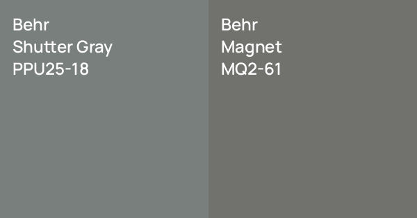 Behr Shutter Gray vs. Behr Magnet comparison