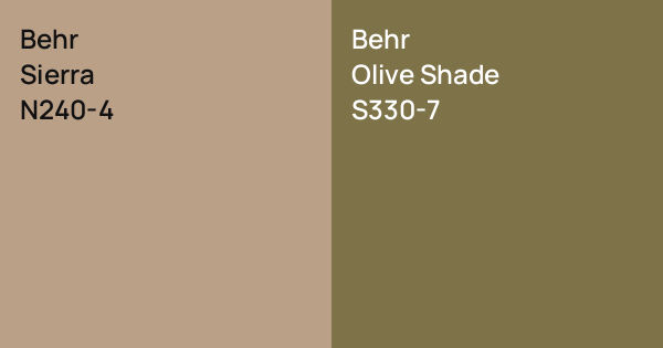 Behr Sierra vs. Behr Olive Shade comparison
