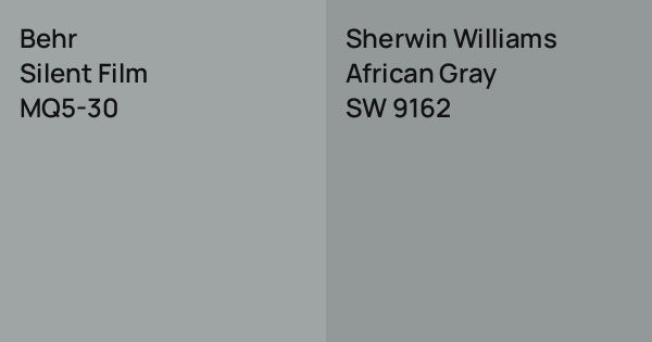 Behr Silent Film vs. Sherwin Williams African Gray comparison