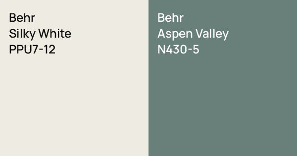 Behr Silky White vs. Behr Aspen Valley comparison