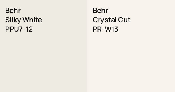 Behr Silky White vs. Behr Crystal Cut comparison
