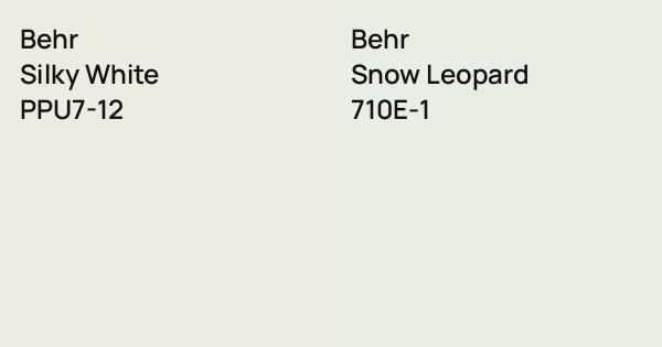 Behr Silky White vs. Behr Snow Leopard comparison