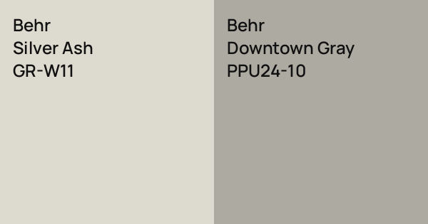 Behr Silver Ash vs. Behr Downtown Gray comparison