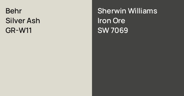 Behr Silver Ash vs. Sherwin Williams Iron Ore comparison