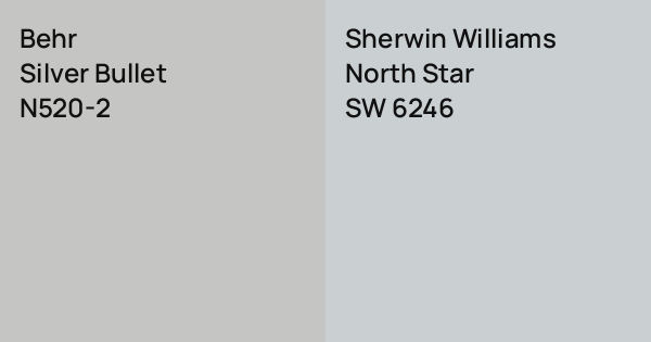 Behr Silver Bullet vs. Sherwin Williams North Star comparison