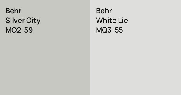 Behr Silver City vs. Behr White Lie comparison