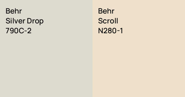 Behr Silver Drop vs. Behr Scroll comparison