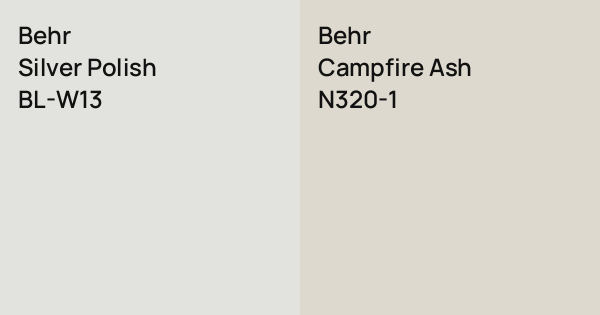 Behr Silver Polish vs. Behr Campfire Ash comparison