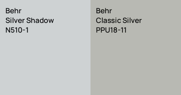 Behr Silver Shadow vs. Behr Classic Silver comparison