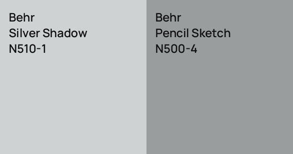 Behr Silver Shadow vs. Behr Pencil Sketch comparison