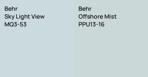 Behr Sky Light View vs. Behr Offshore Mist comparison