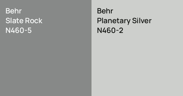 Behr Slate Rock vs. Behr Planetary Silver comparison
