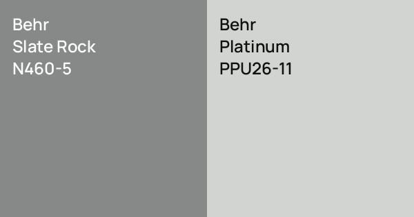 Behr Slate Rock vs. Behr Platinum comparison