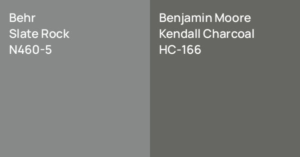 Behr Slate Rock vs. Benjamin Moore Kendall Charcoal comparison