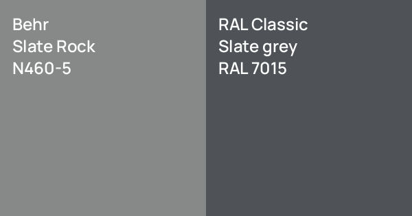 Behr Slate Rock vs. RAL Classic Slate grey comparison