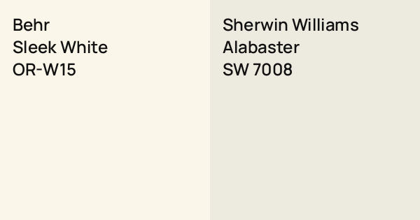 Behr Sleek White vs. Sherwin Williams Alabaster comparison