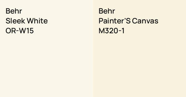 Behr Sleek White vs. Behr Painter'S Canvas comparison