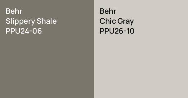 Behr Slippery Shale vs. Behr Chic Gray comparison