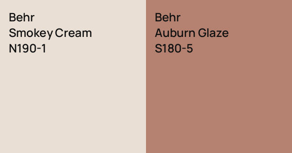 Behr Smokey Cream vs. Behr Auburn Glaze comparison