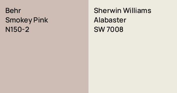 Behr Smokey Pink vs. Sherwin Williams Alabaster comparison