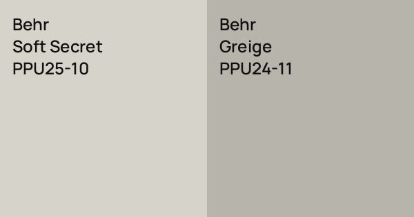 Behr Soft Secret vs. Behr Greige comparison