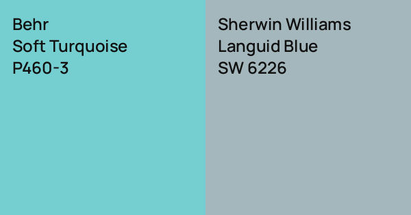 Behr Soft Turquoise vs. Sherwin Williams Languid Blue comparison