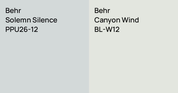 Behr Solemn Silence vs. Behr Canyon Wind comparison