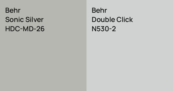 Behr Sonic Silver vs. Behr Double Click comparison