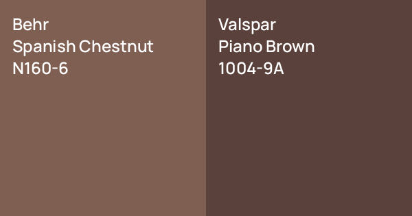 Behr Spanish Chestnut vs. Valspar Piano Brown comparison