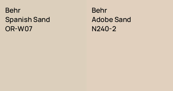 Behr Spanish Sand vs. Behr Adobe Sand comparison
